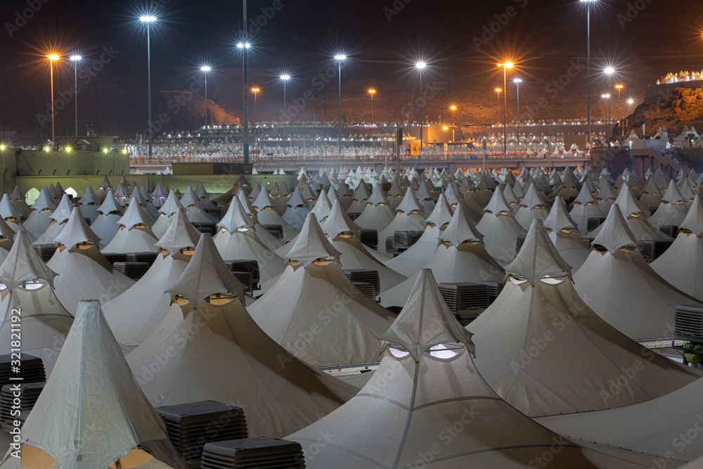 Makkah, Saudi Arabia: Landscape of Mina, City of Tents, the area for ...
