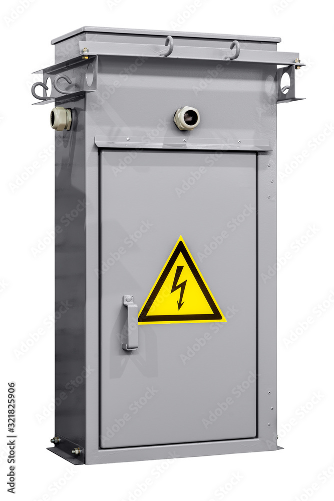 Docking module for Complete transformer substation KTP. White ...