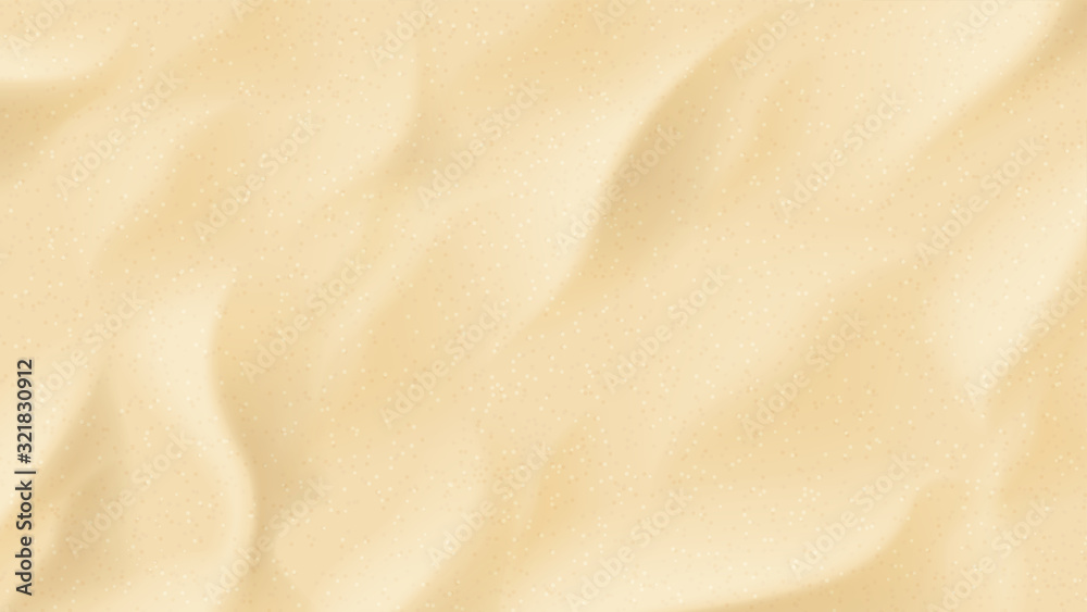Realistic texture of beach sand. Vector illustration with top view on ...