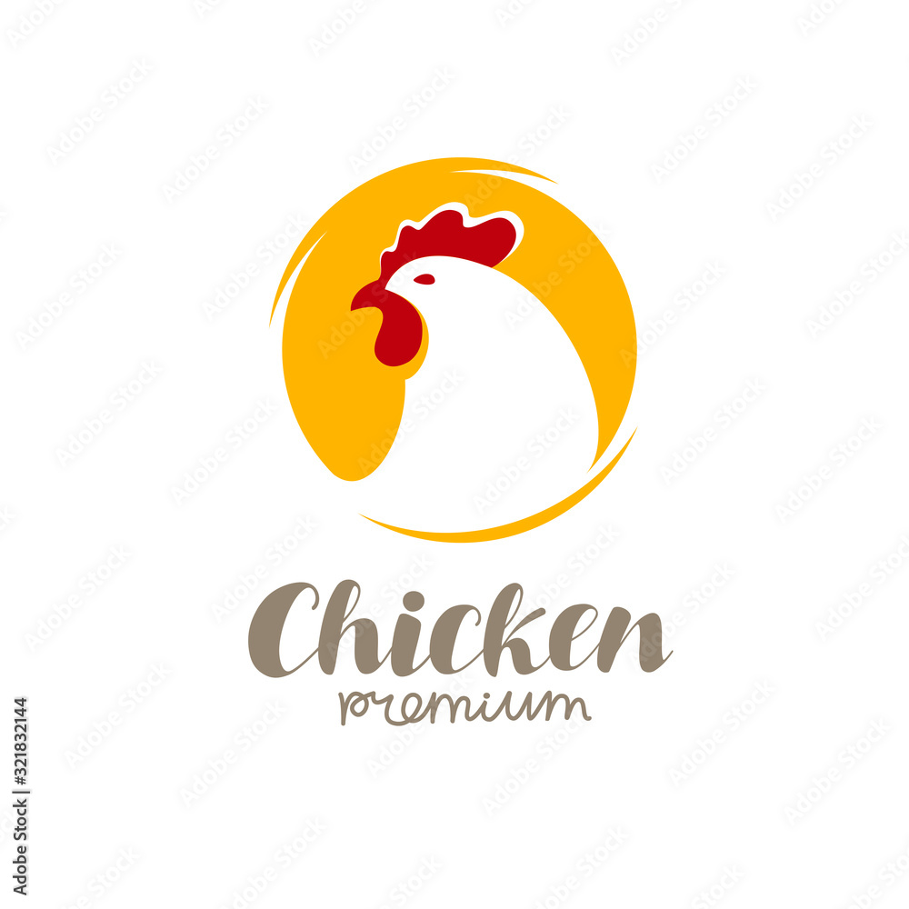Chicken logo. Farm animal symbol or label vector Stock Vector | Adobe Stock