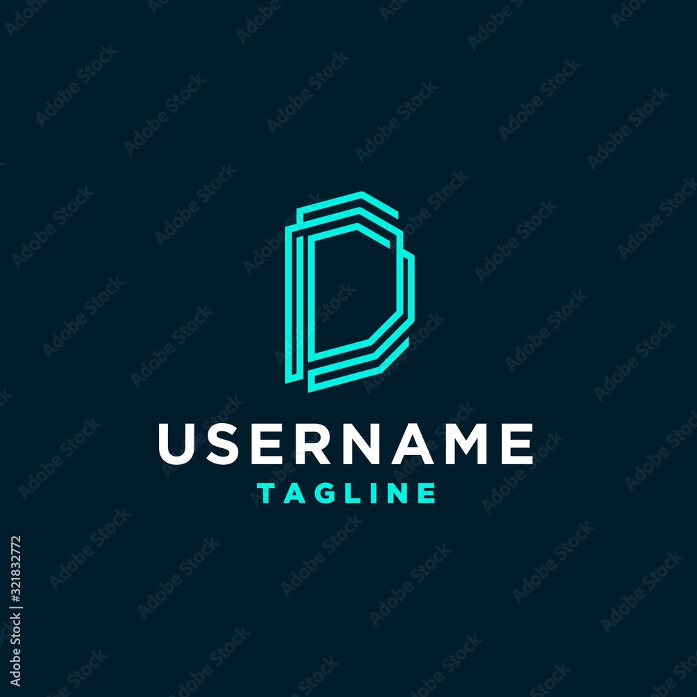 letter D logo design inspiration . letter D monoline logo design ...