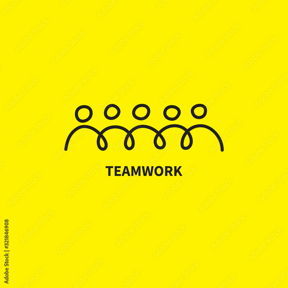 Hand drawn teamwork symbol Stock Vector | Adobe Stock