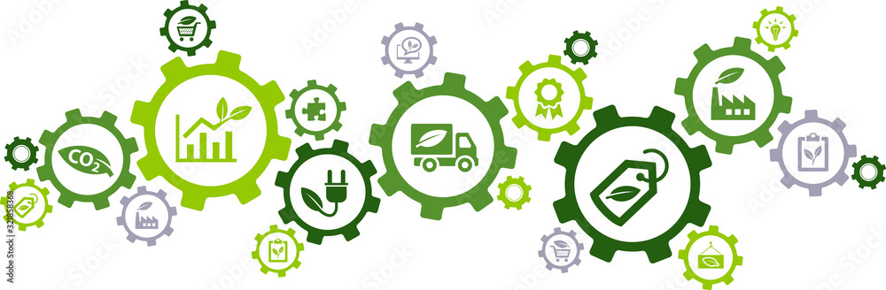 Sustainable business or green business vector illustration. Concept ...