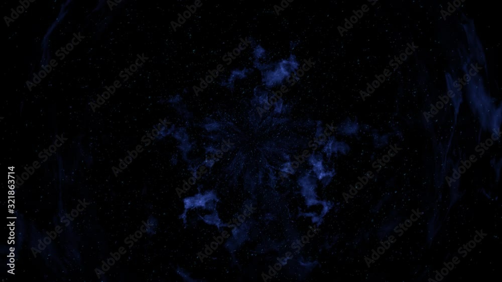 Blue portal explosion in space. 3D animation of shock wave in outer ...