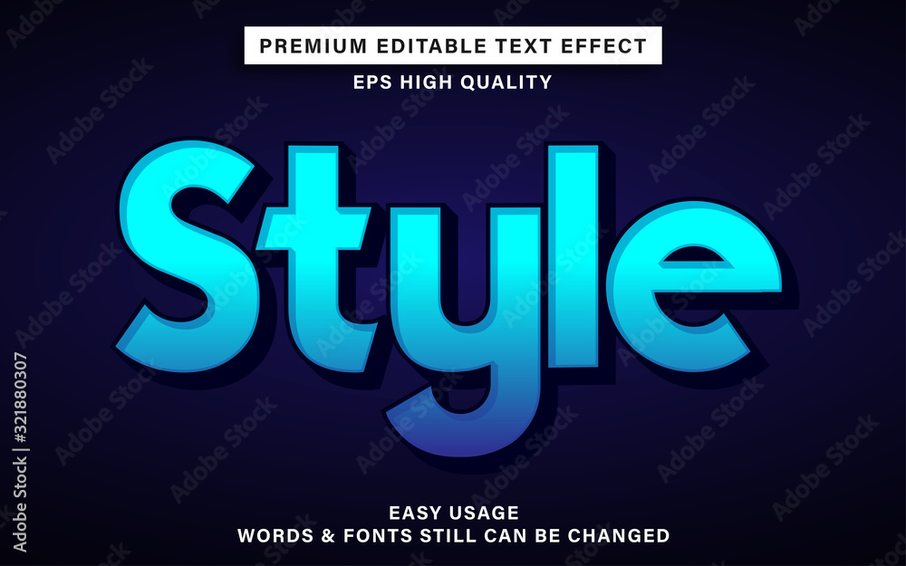 Style text effect Stock Vector | Adobe Stock