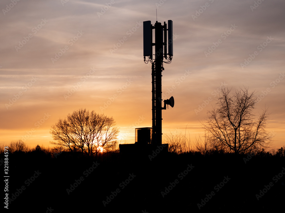 Telecommunication tower of 4G and 5G cellular. Base Station or Base ...