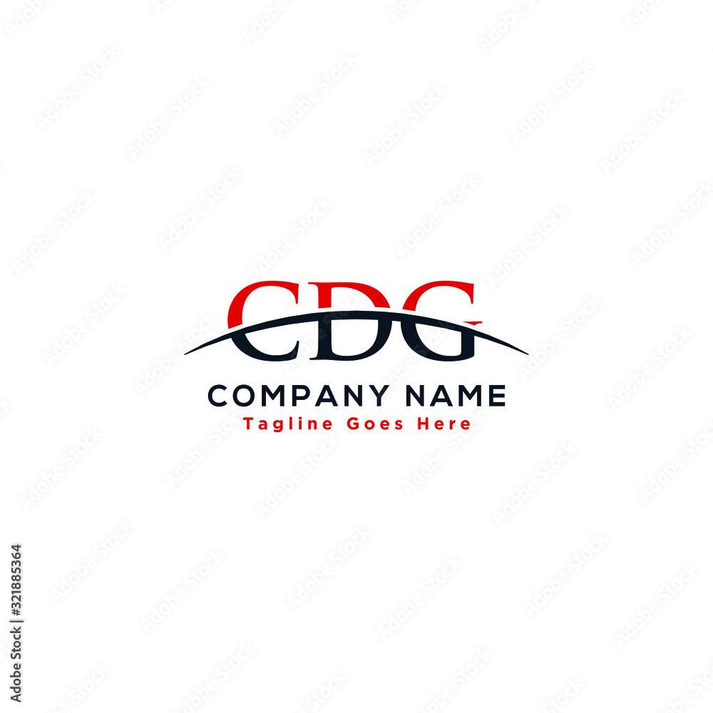 Initial letter CDG, overlapping movement swoosh horizon logo company ...