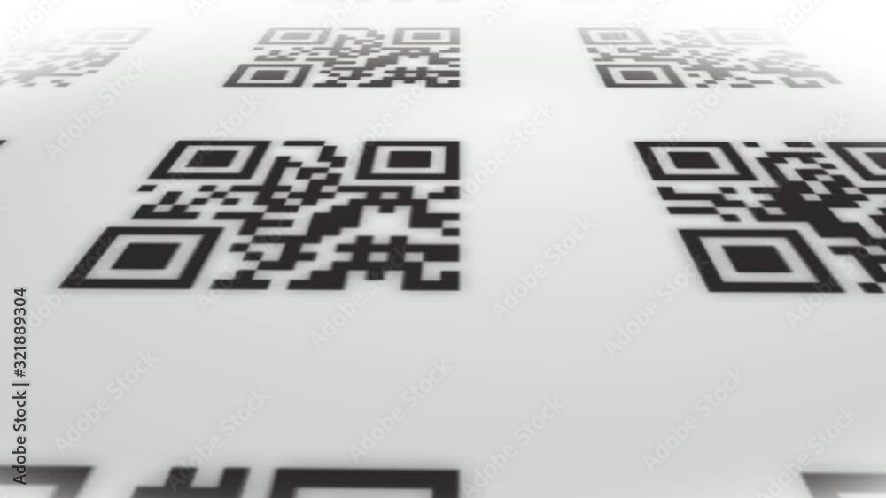 QR Code Technology Icons Background Loop/ 4k animation of an abstract ...