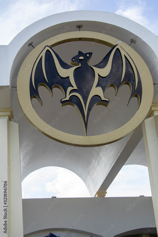Bacardi bat logo at headquarters Stock Photo | Adobe Stock