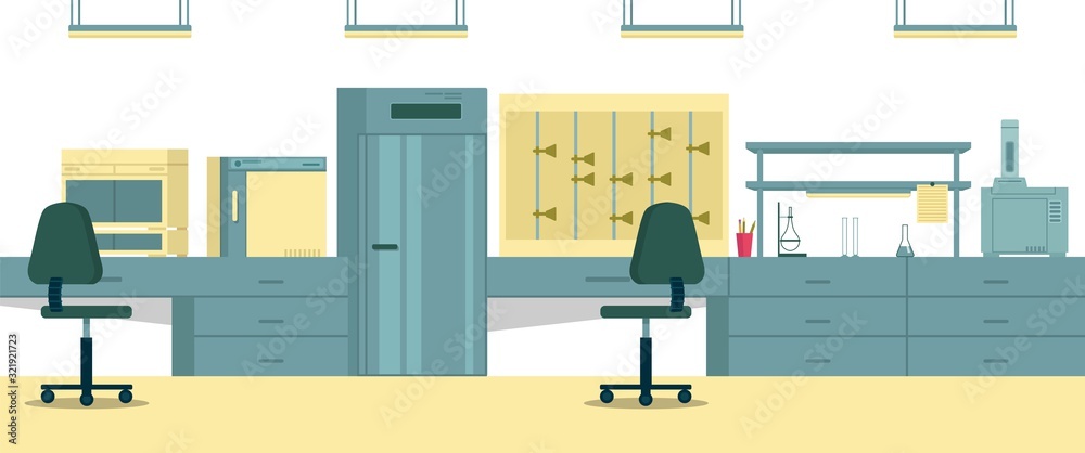 Oil and Gas Laboratory with Necessary Equipment Stock Vector | Adobe Stock