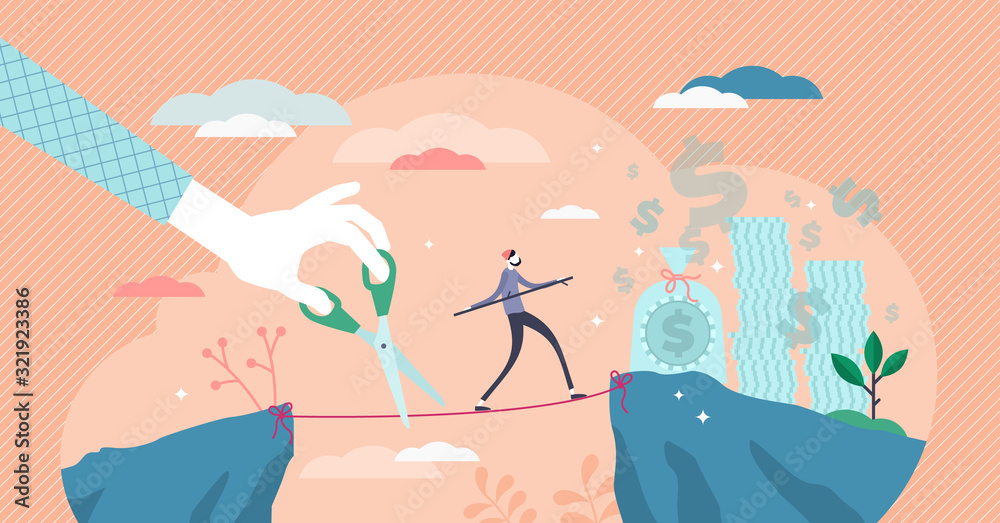 Envy symbolic abstract concept, flat tiny person vector illustration ...