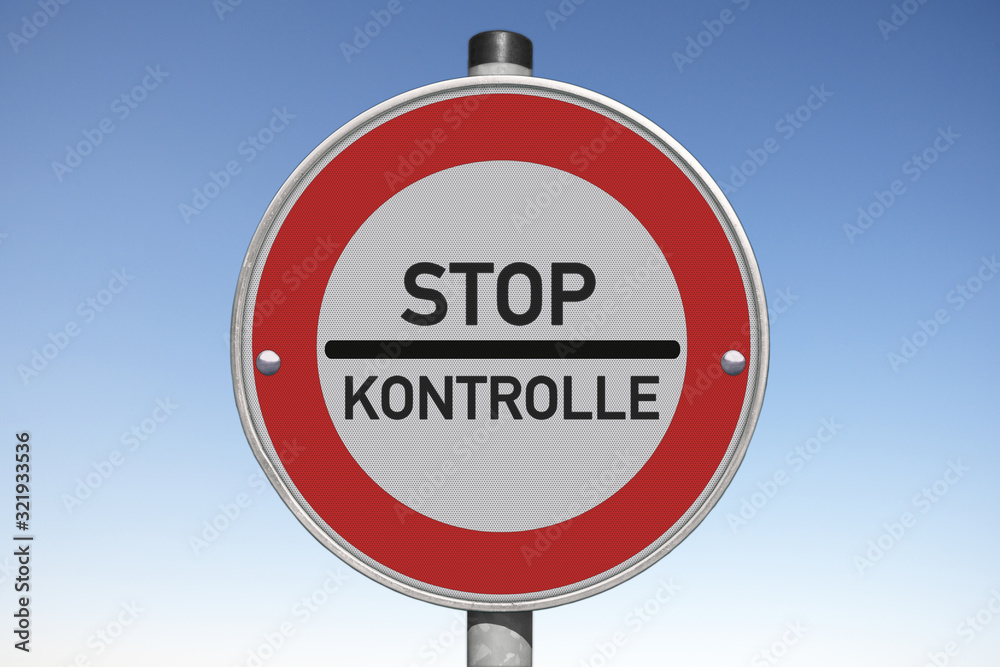 Stoppschild, Stop, Kontrolle Stock Photo | Adobe Stock