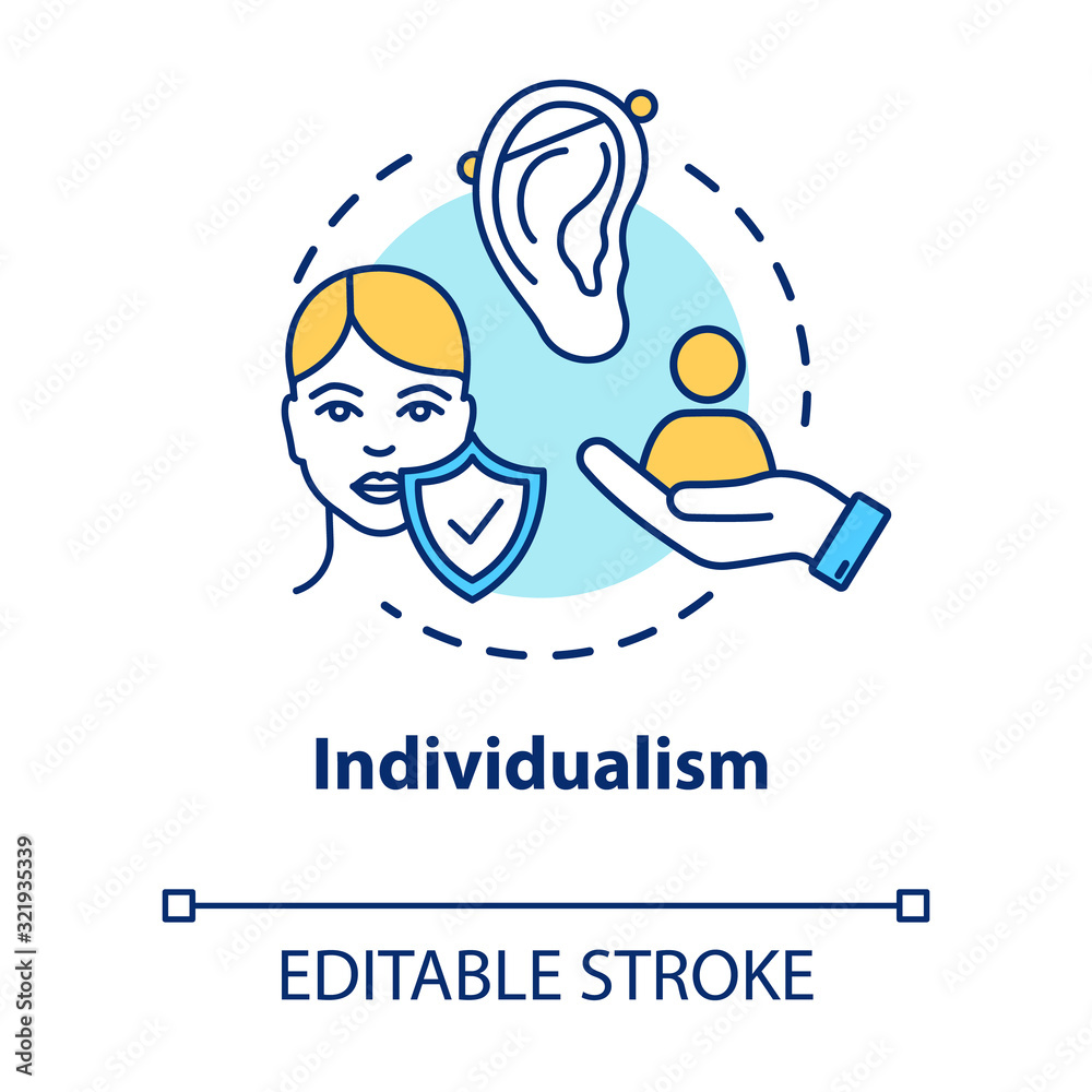 Individualism concept icon. Self-affirmation. Freedom of action ...