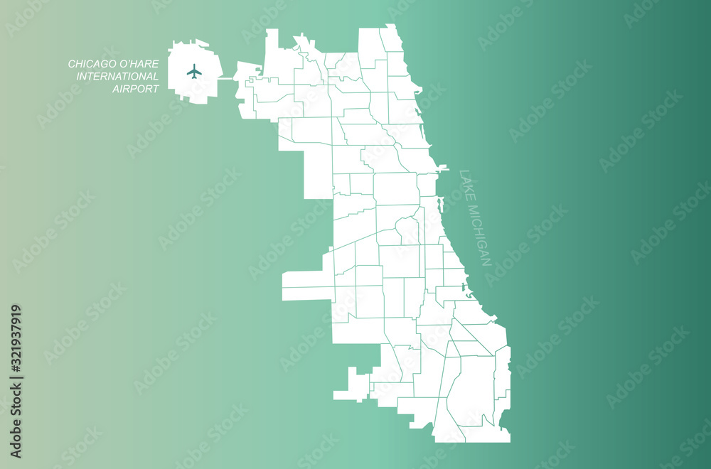 chicago map. vector line of america map. united states map. usa. us map ...