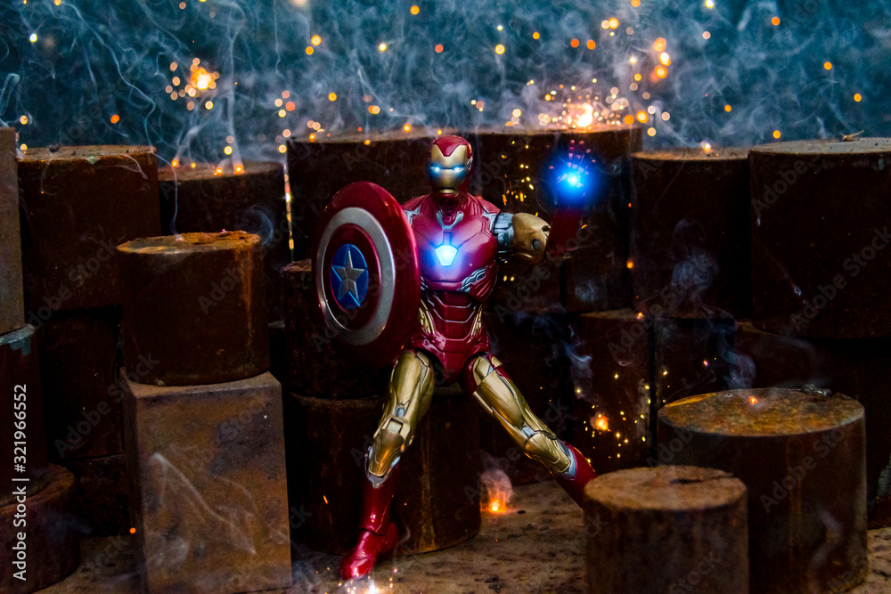 TOKYO, JAPAN - FEBRUARY 10, 2020 : Fighting pose of Iron Man action ...