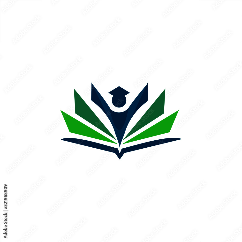 graduation logo person design open book Stock Vector | Adobe Stock