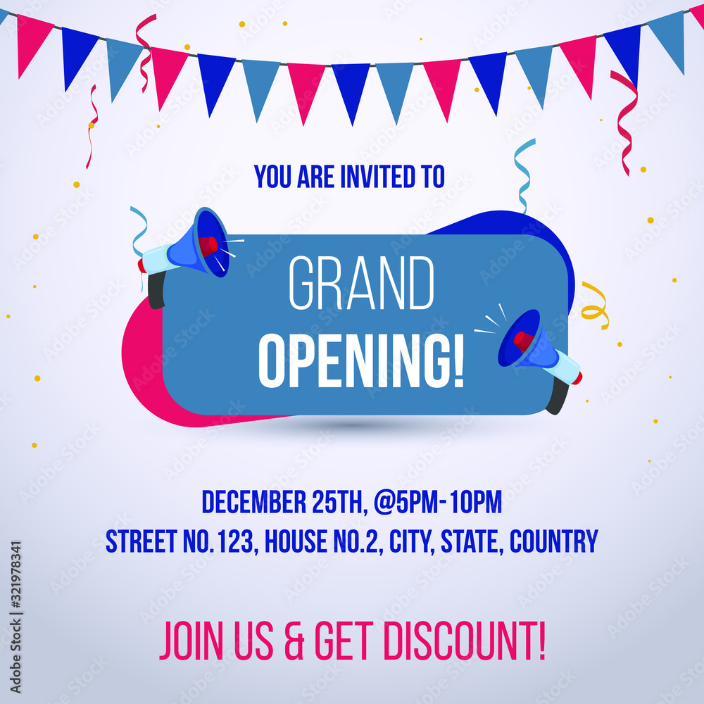 Grand opening invitation post for social media marketing with ... Grand opening invitation post for social media marketing with ...