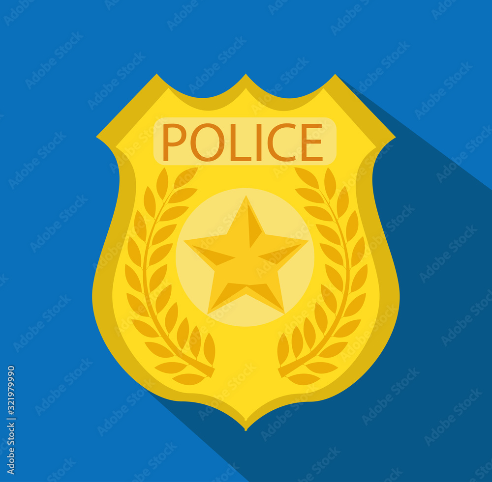 Cartoon gold police badge vector Stock Vector | Adobe Stock