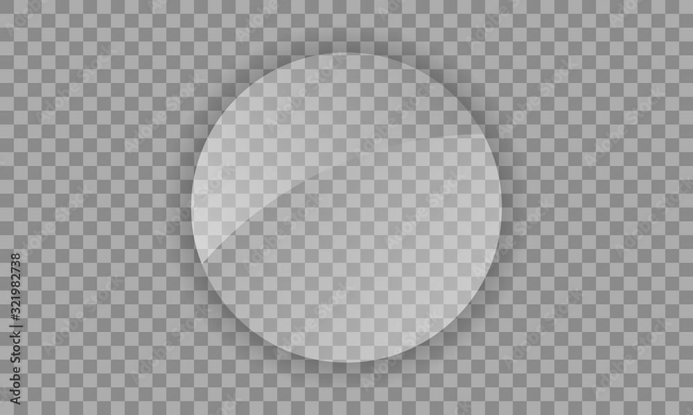 Vector glass ellipse on a transparent background. Transparent mirror ...