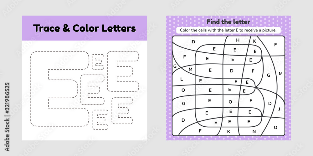 Coloring book letter for kids. Worksheet for preschool, kindergarten ...