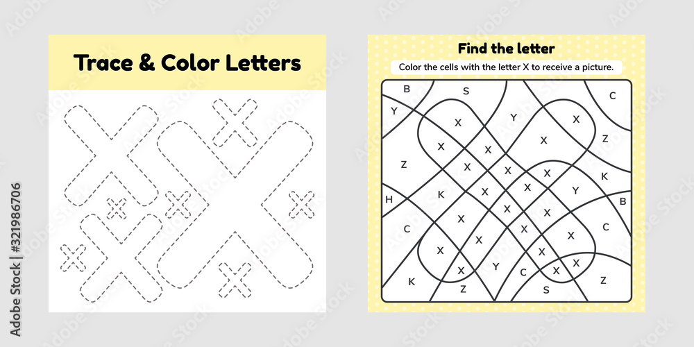 Coloring book letter for kids. Worksheet for preschool, kindergarten ...