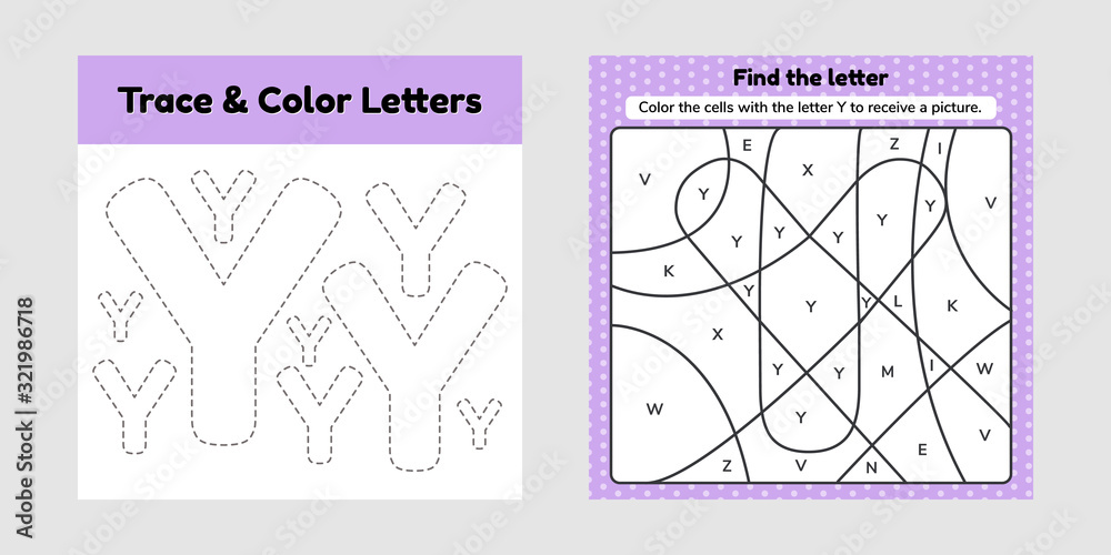 Coloring book letter for kids. Worksheet for preschool, kindergarten ...