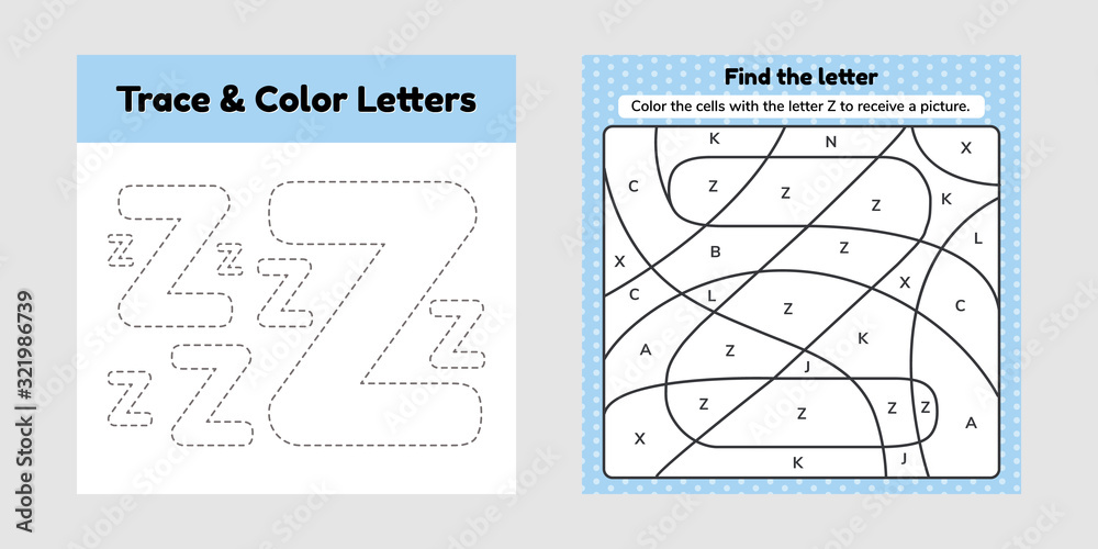 Coloring book letter for kids. Worksheet for preschool, kindergarten ...