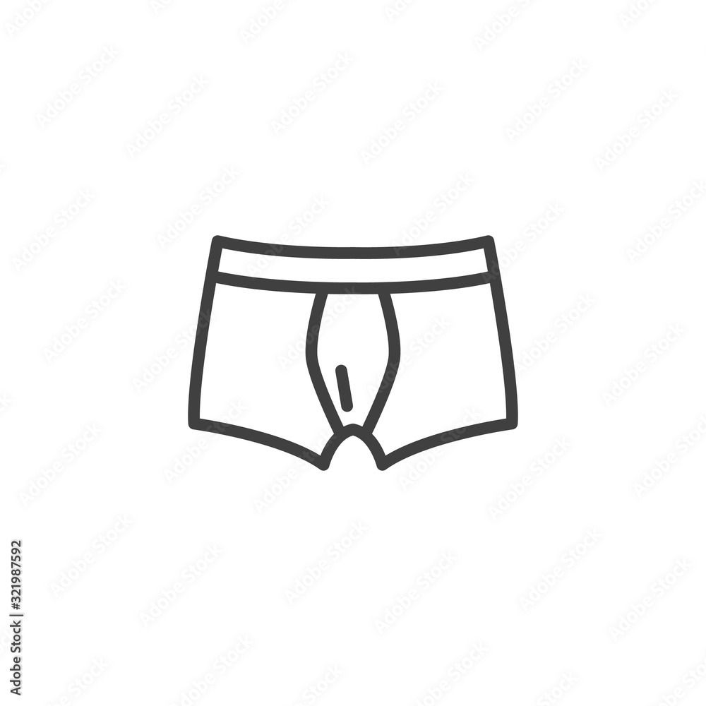 Underwear trunks line icon. linear style sign for mobile concept and ...