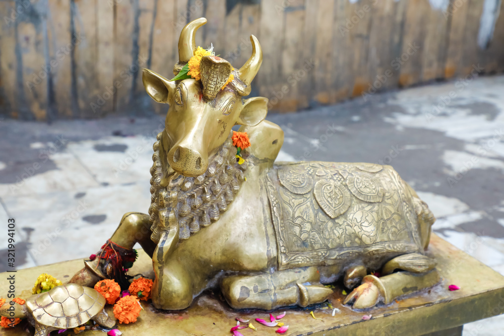 Bull statue in Hinduism temple Stock Photo | Adobe Stock