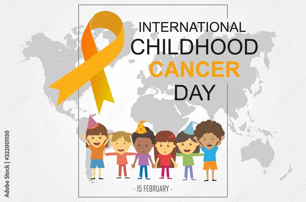 Poster for International Childhood Cancer Day with happy kids and a ...