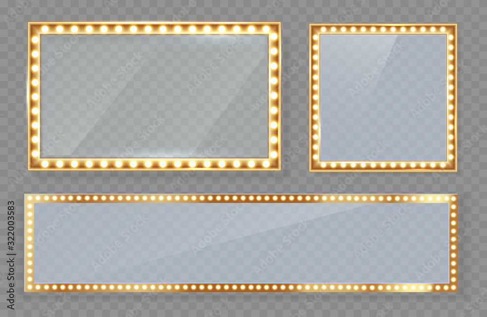 Mirror with light Stock Vector | Adobe Stock