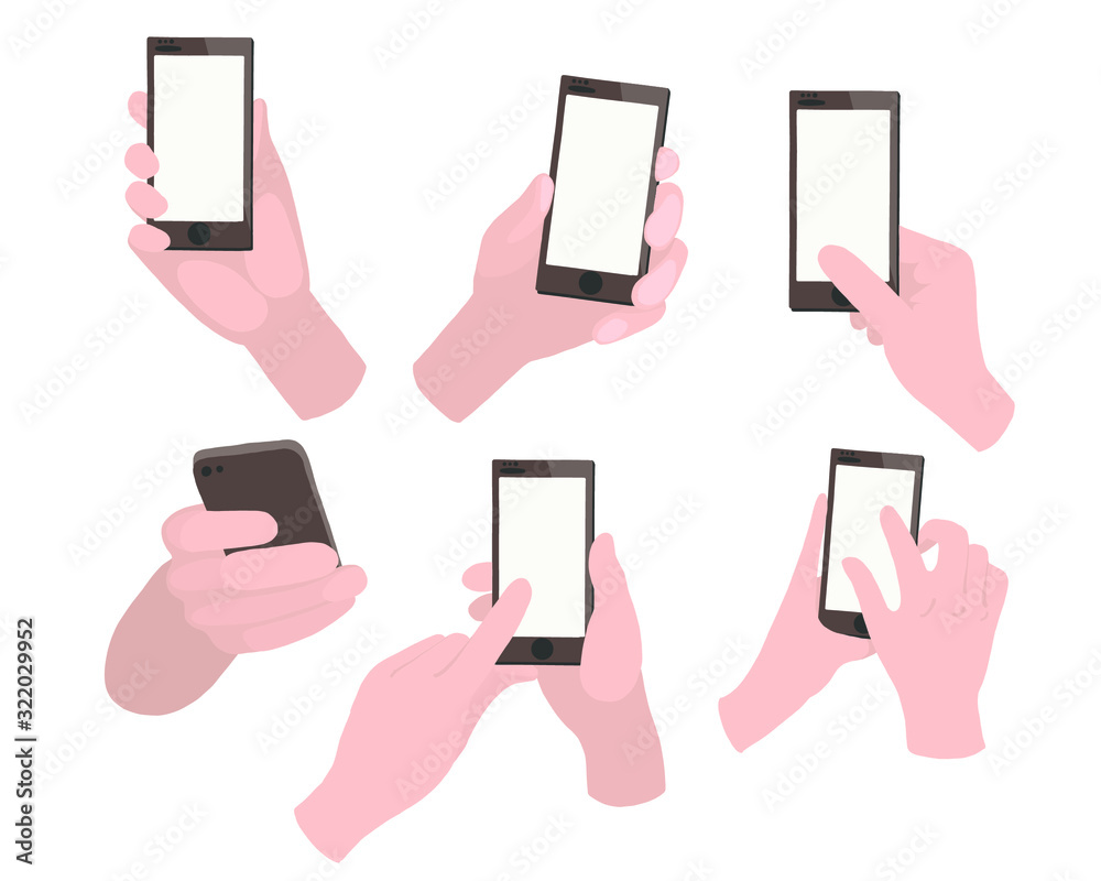 Vektorová grafika „vector illustration of a set of hands. Different ...