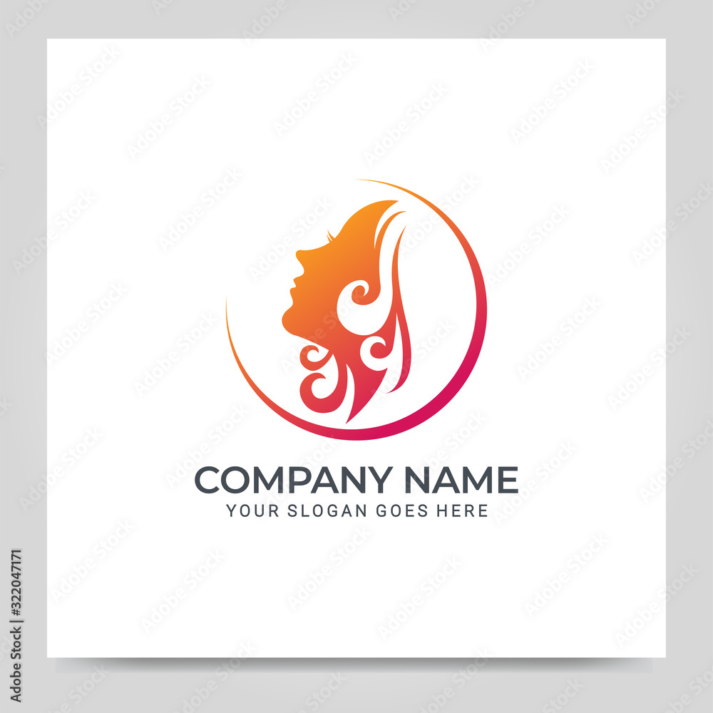 Beauty woman face logo symbol. Modern vector illustration Stock Vector ...