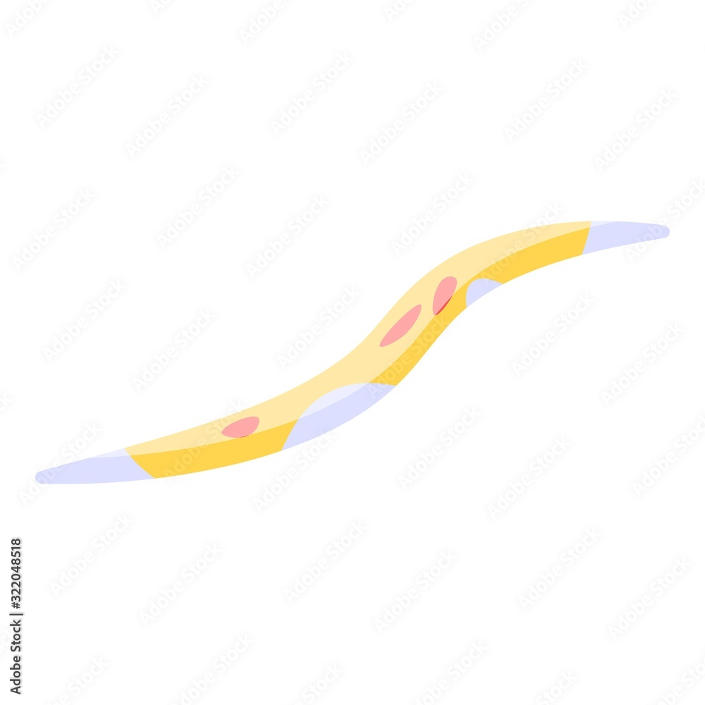 Body inside parasite worm icon. Isometric of body inside parasite worm ...