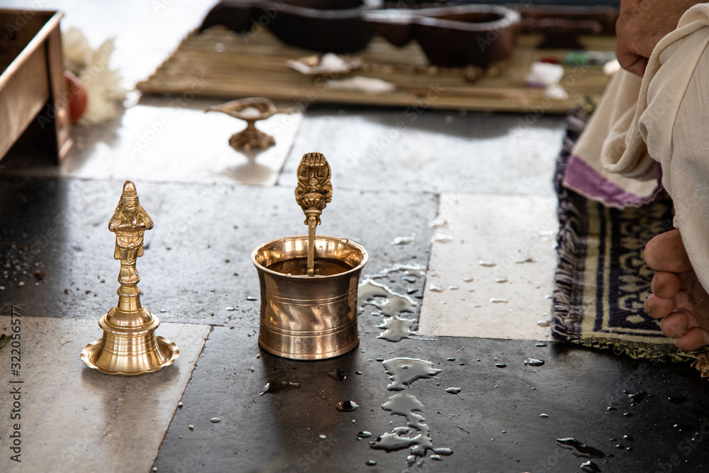 items for the Indian Yajna ritual. Indian Vedic fire ceremony called ...