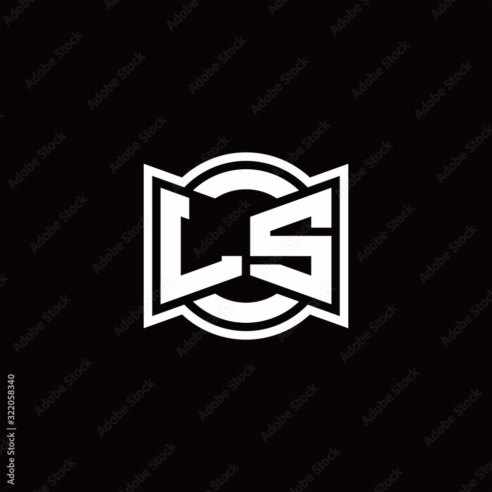 LS logo monogram with ribbon style circle rounded design template Stock ...