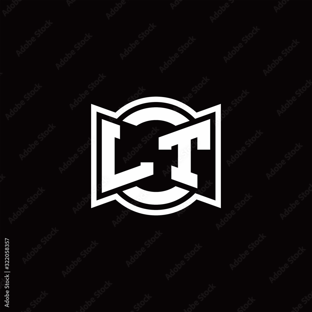 LT logo monogram with ribbon style circle rounded design template Stock ...