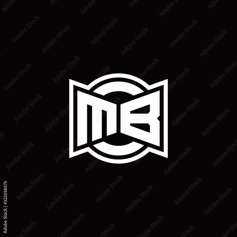 MB logo monogram with ribbon style circle rounded design template Stock ...