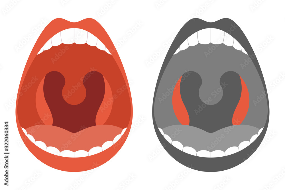 Tonsils vector cartoon simple illustration isolated on a white ...