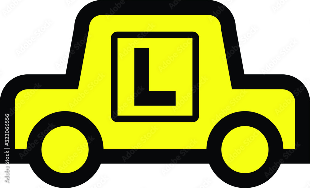 learner driver car icon Stock Vector | Adobe Stock