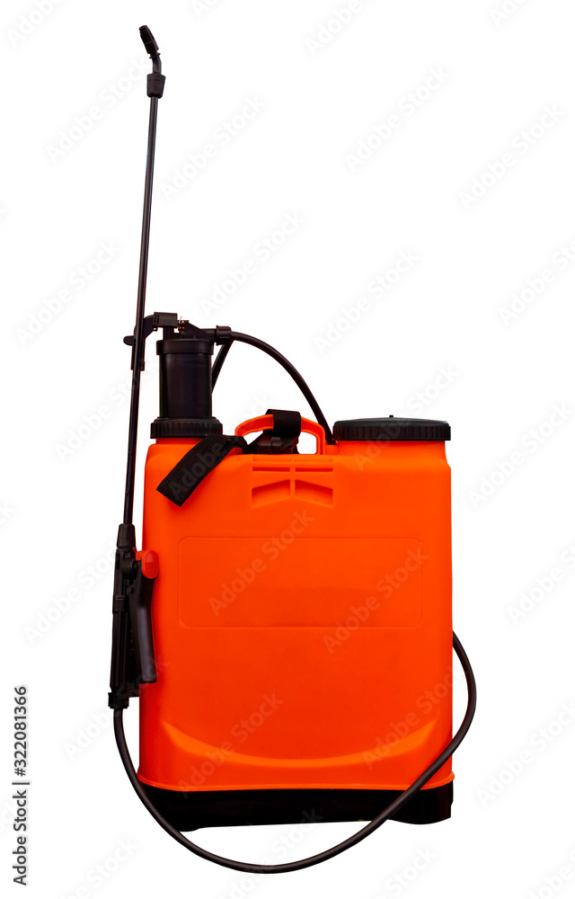 Insecticide sprayers on isolated White background. for working in the ...