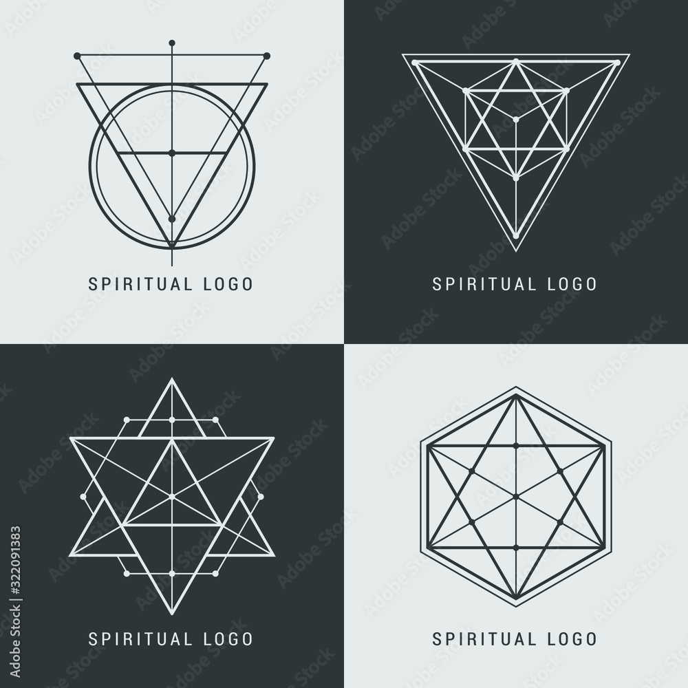 Vector abstract logo design template in trendy linear minimal style ...
