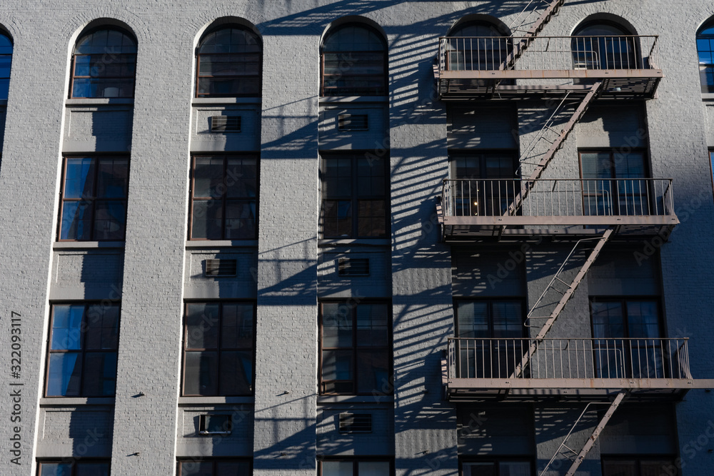 Skyscraper with a Fire Escape in Chelsea New York City Stock Photo ...