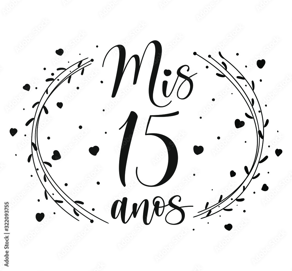 Lettering for Quinceanera party. Teenager girl birthday celebration ...