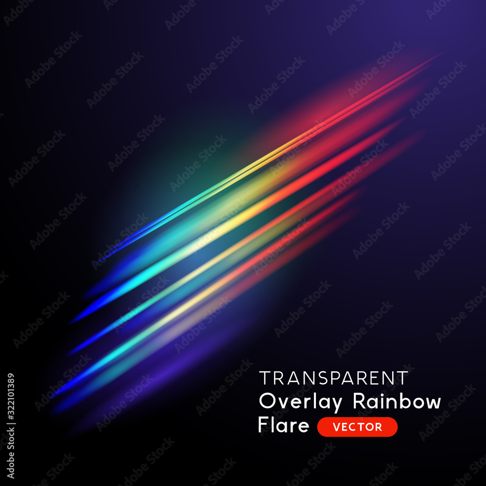Overlay Rainbow Lens Flare Effect Stock Vector | Adobe Stock