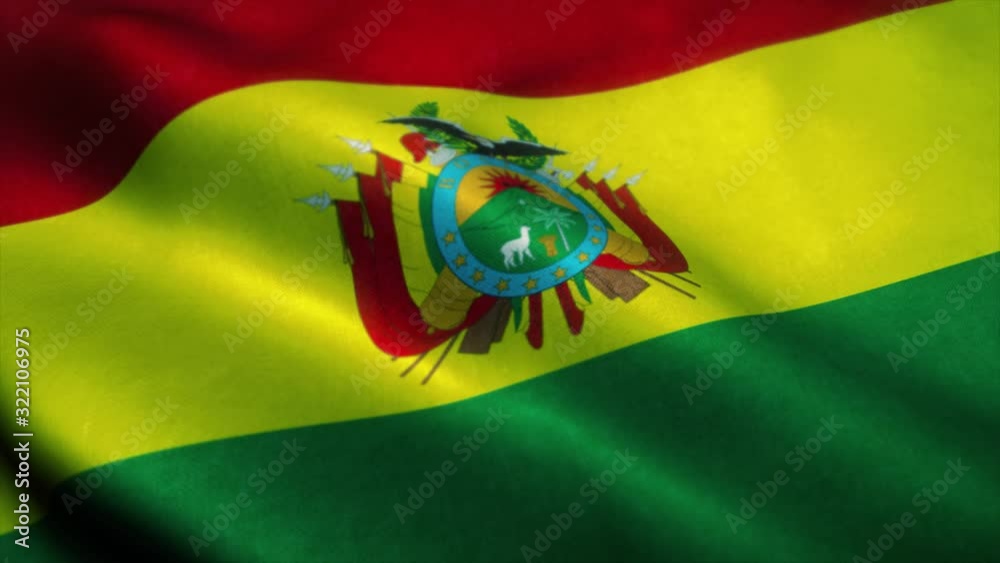 Bolivian flag waving in the wind. National flag of Bolivian. Sign of ...