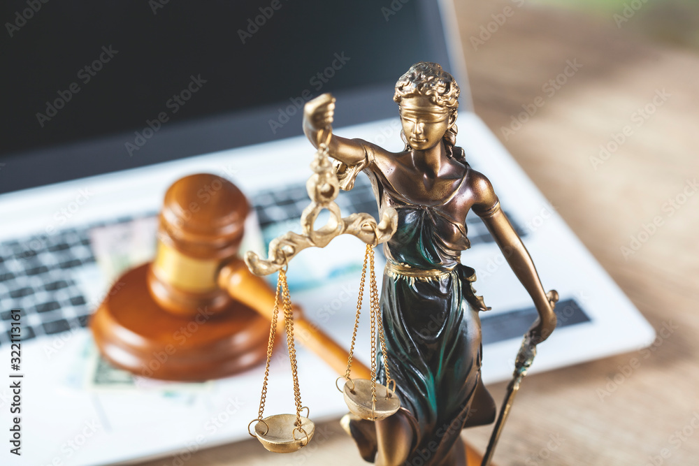 judge and justice lady on computer Stock Photo | Adobe Stock