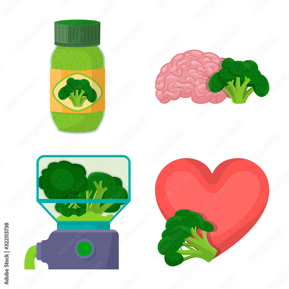 Vector design of eating and diet symbol. Collection of eating and ...