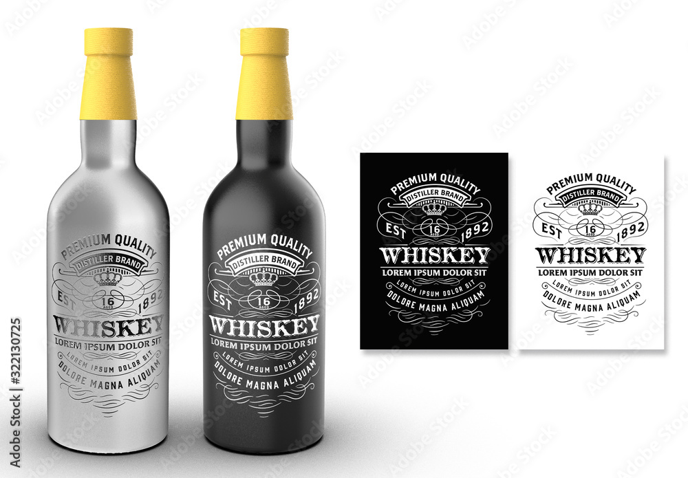 Vintage Whiskey Label Packaging Layout Stock Template | Adobe Stock
