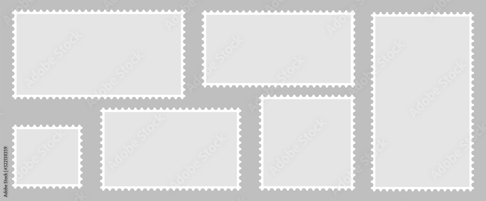 Postage stamps set. Blank postage stamps for websites. Postage stamps ...
